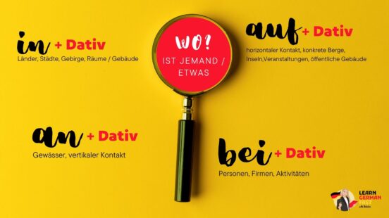 Lokale Präpositionen - Wo? Woher? Wohin? + Übung - Learn German Fast