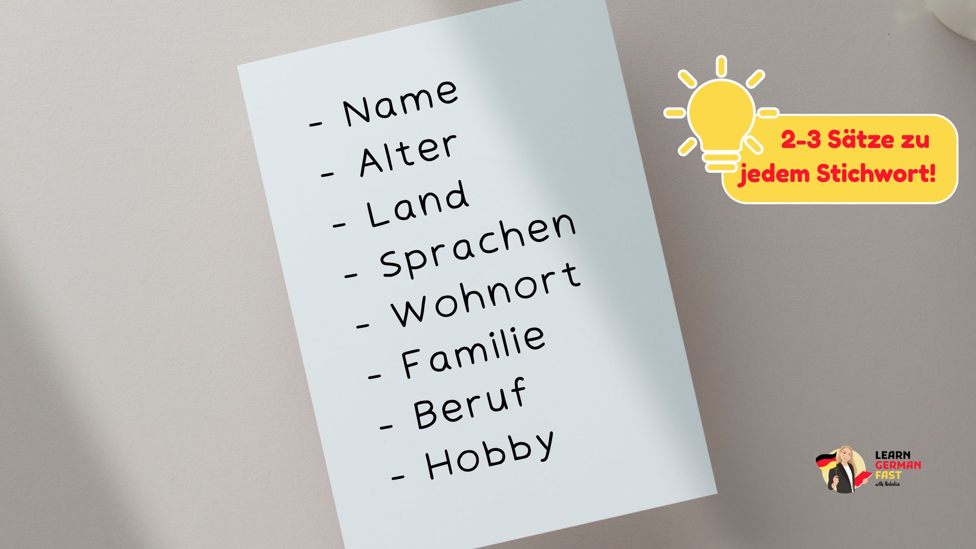 A2-Prüfung Sprechen (TELC): Sich vorstellen - Learn German Fast